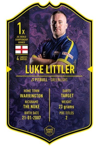 LUKE LITTLER ULTIMATE DARTS CARD - Baltic Darts